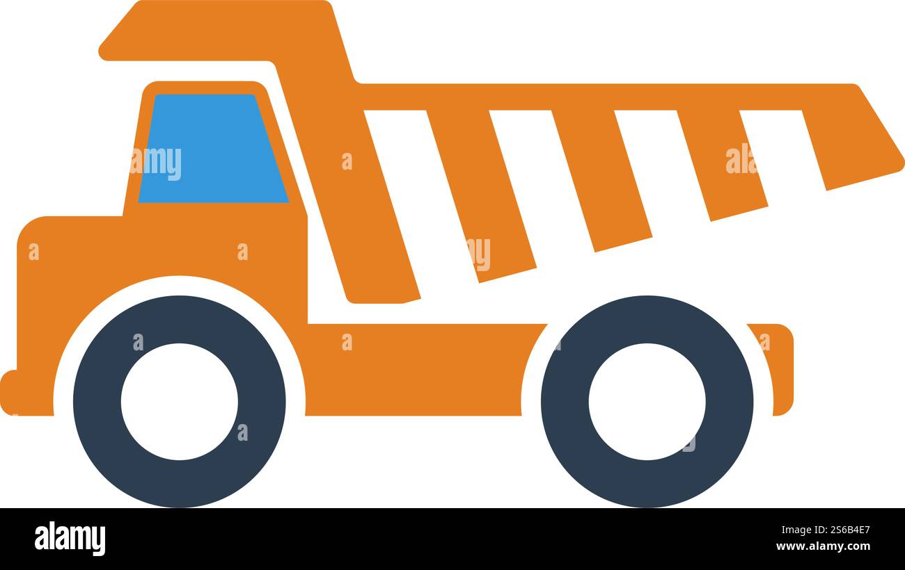 Icon Of Tipper. Outline With Color Fill Design. Vector Illustration ...