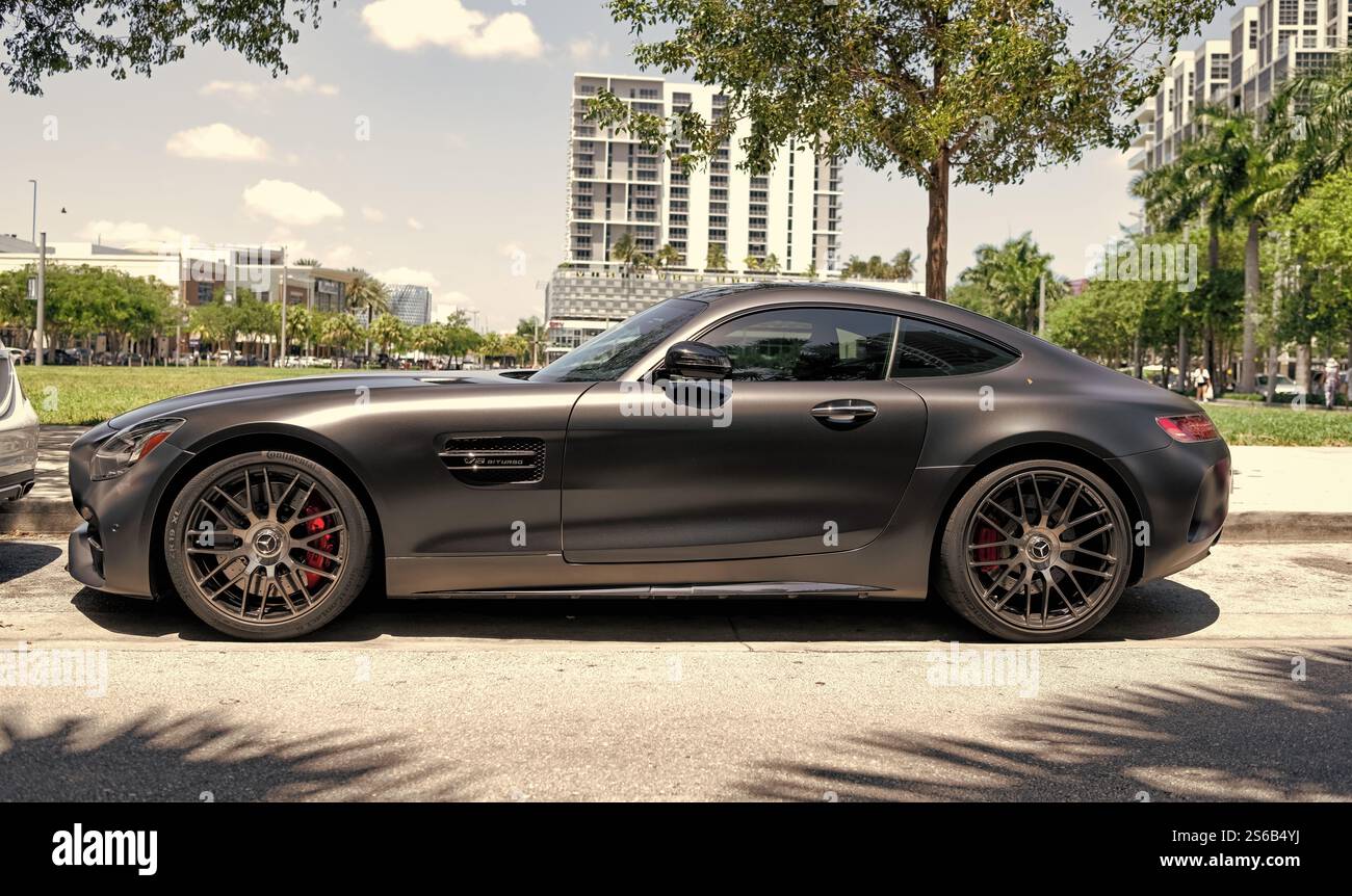 Miami Beach, Florida USA - April 15, 2021: matte mercedes benz v8 ...