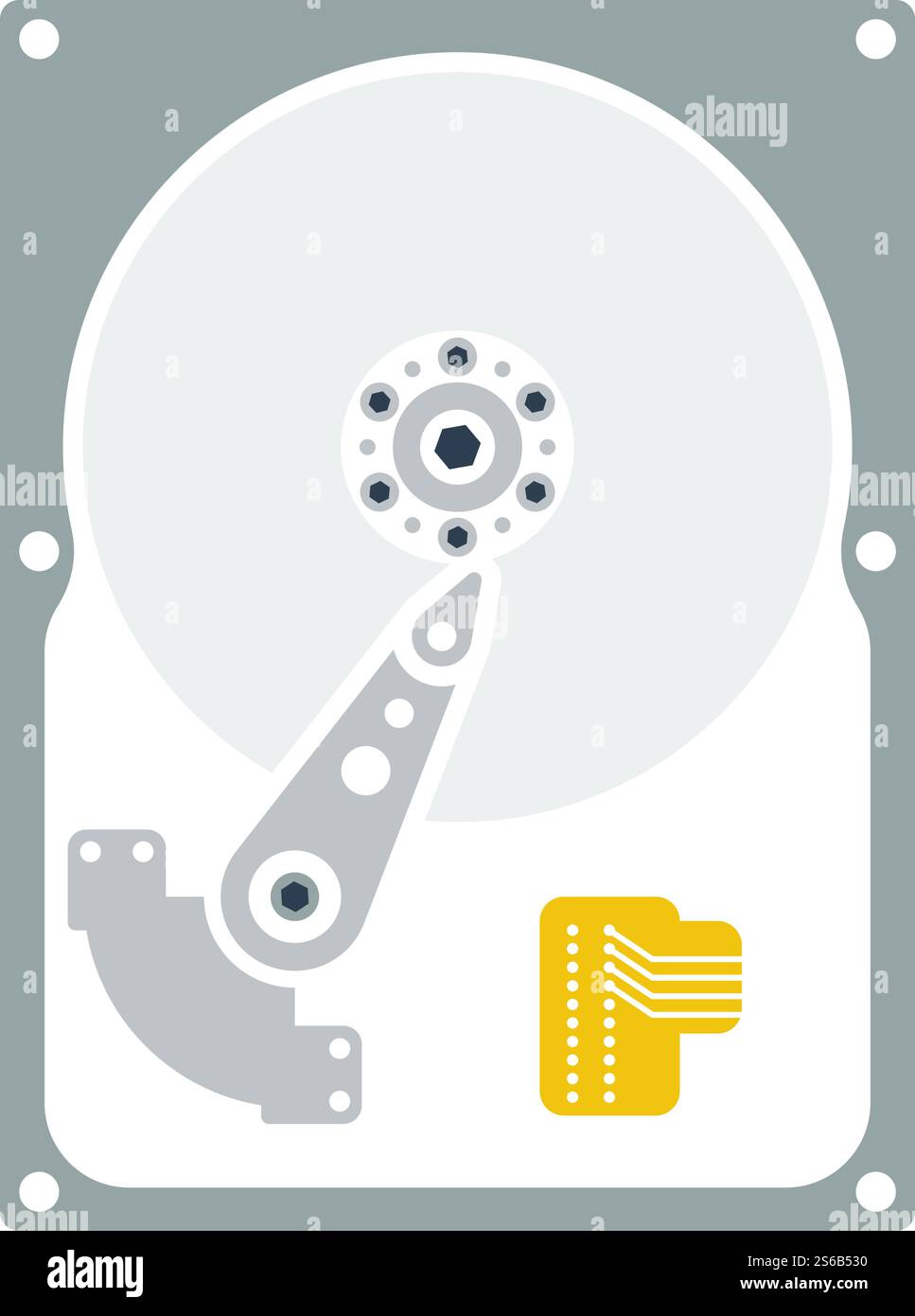 HDD Icon. Flat Color Design. Vector Illustration Stock Vector Image ...