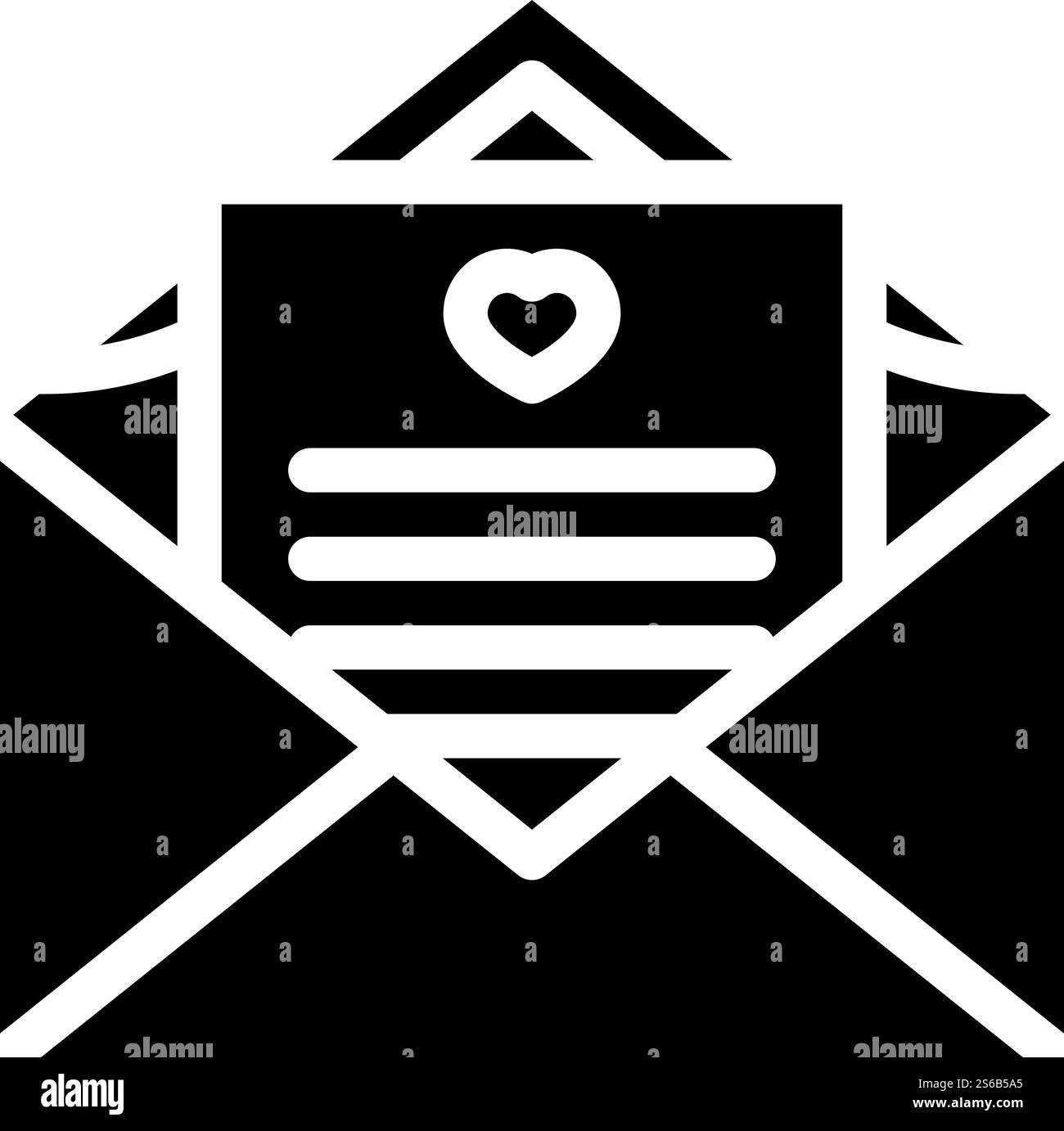 loving message letter glyph icon vector. loving message letter sign ...