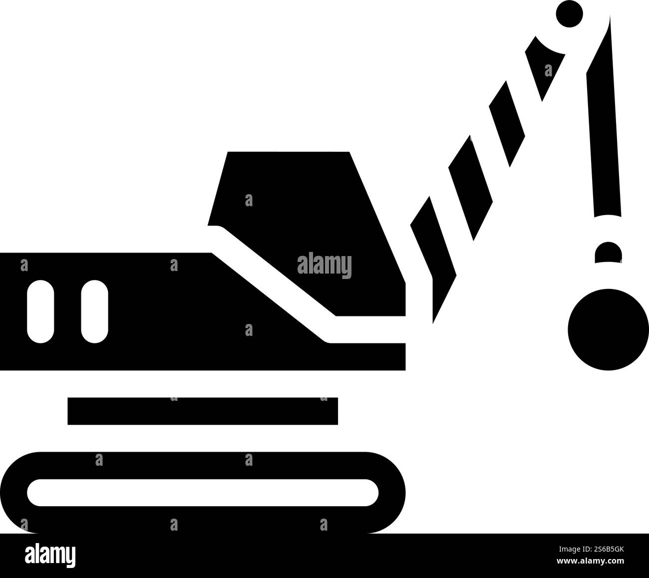 demolition crane glyph icon vector. demolition crane sign. isolated ...