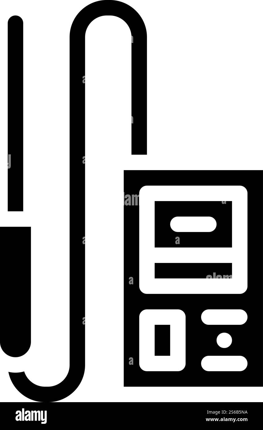 electromagnetic field detector measuring equipment glyph icon vector ...
