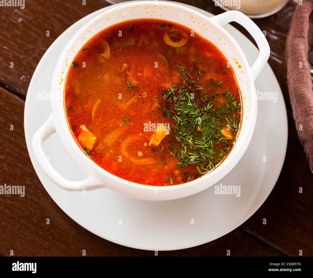 Russian meat soup Solyanka Stock Photo - Alamy