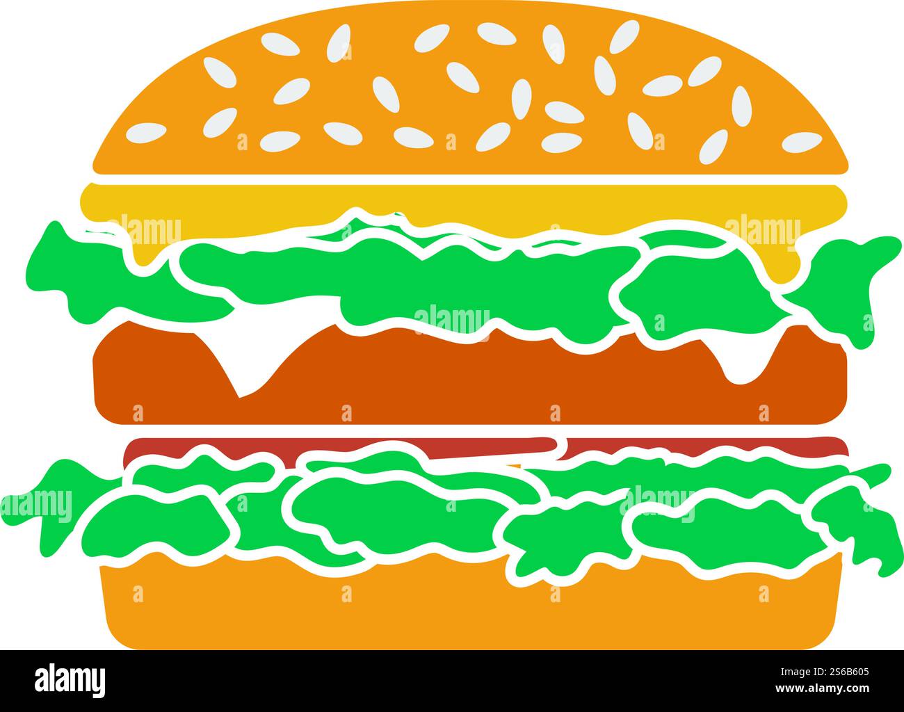Hamburger Icon. Flat Color Design. Vector Illustration Stock Vector ...