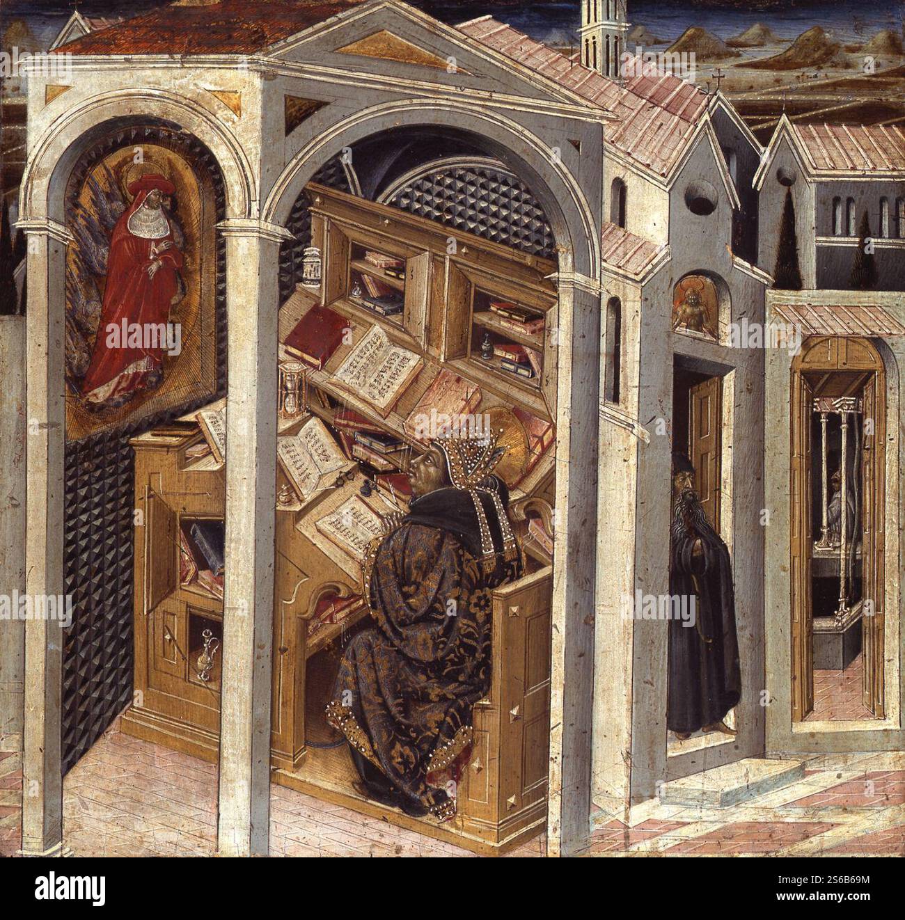 Giovanni di Paolo - St. Jerome Appearing to St Augustine Stock Photo ...