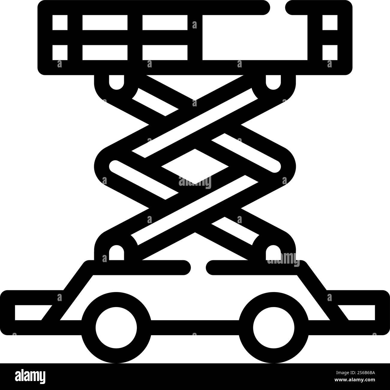 scissor lift line icon vector. scissor lift sign. isolated contour ...