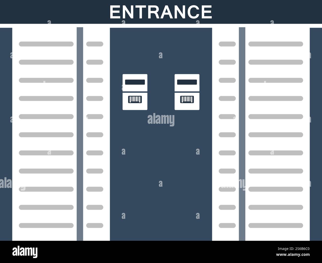 Stadium Entrance Turnstile Icon. Flat Color Design. Vector Illustration ...