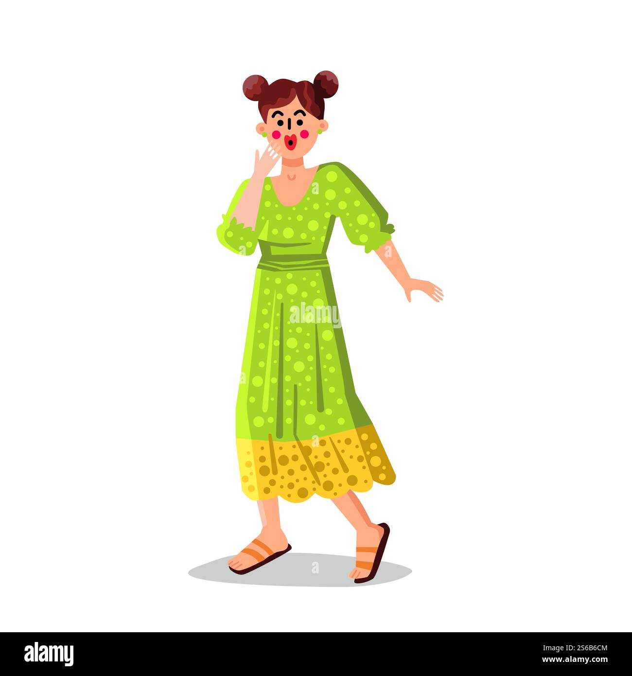 Woman Say Oops And Feel Worried And Ashamed Vector. Young Girl Saying ...