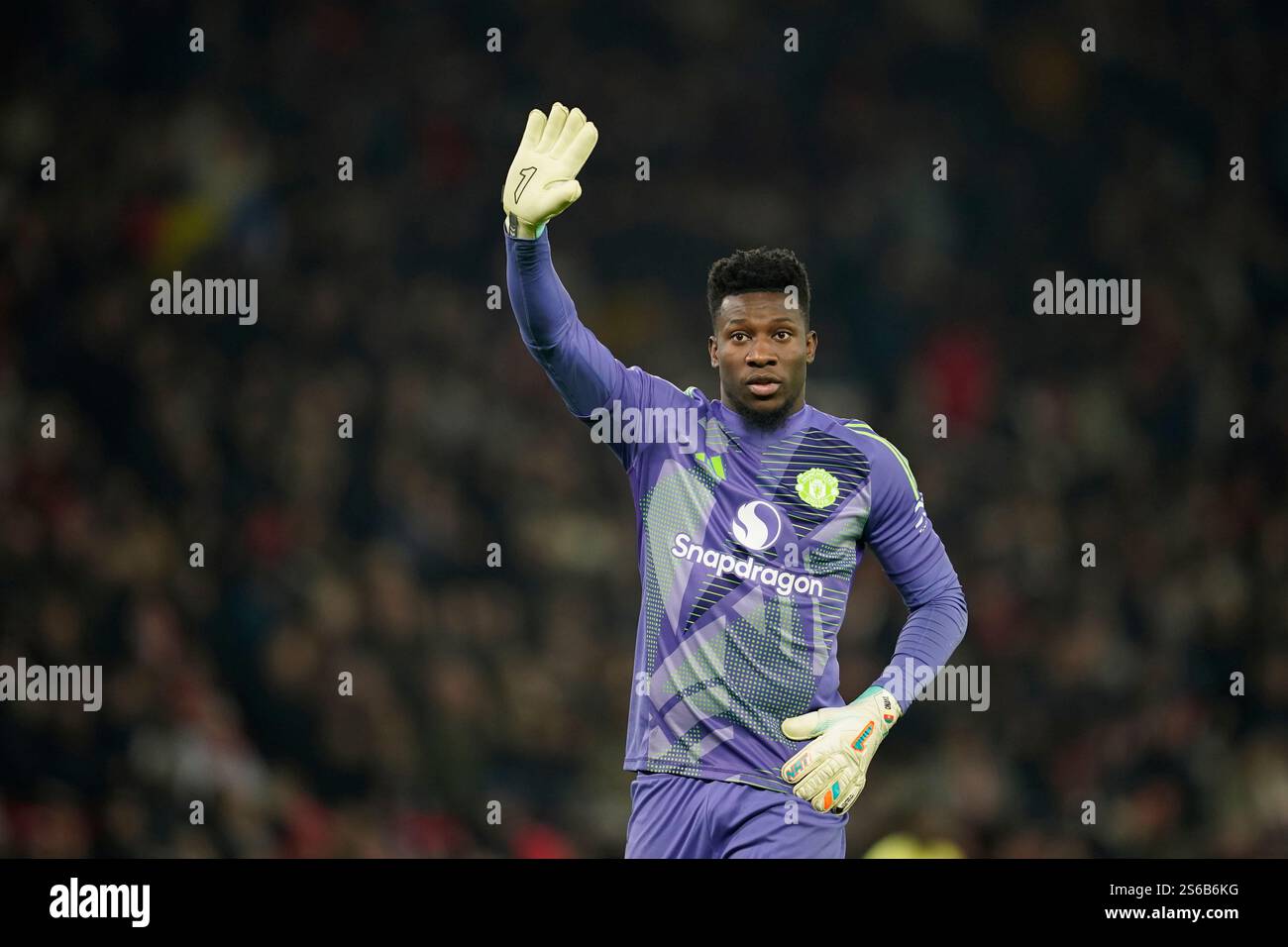 Manchester United's goalkeeper Andre Onana gestures during the English ...