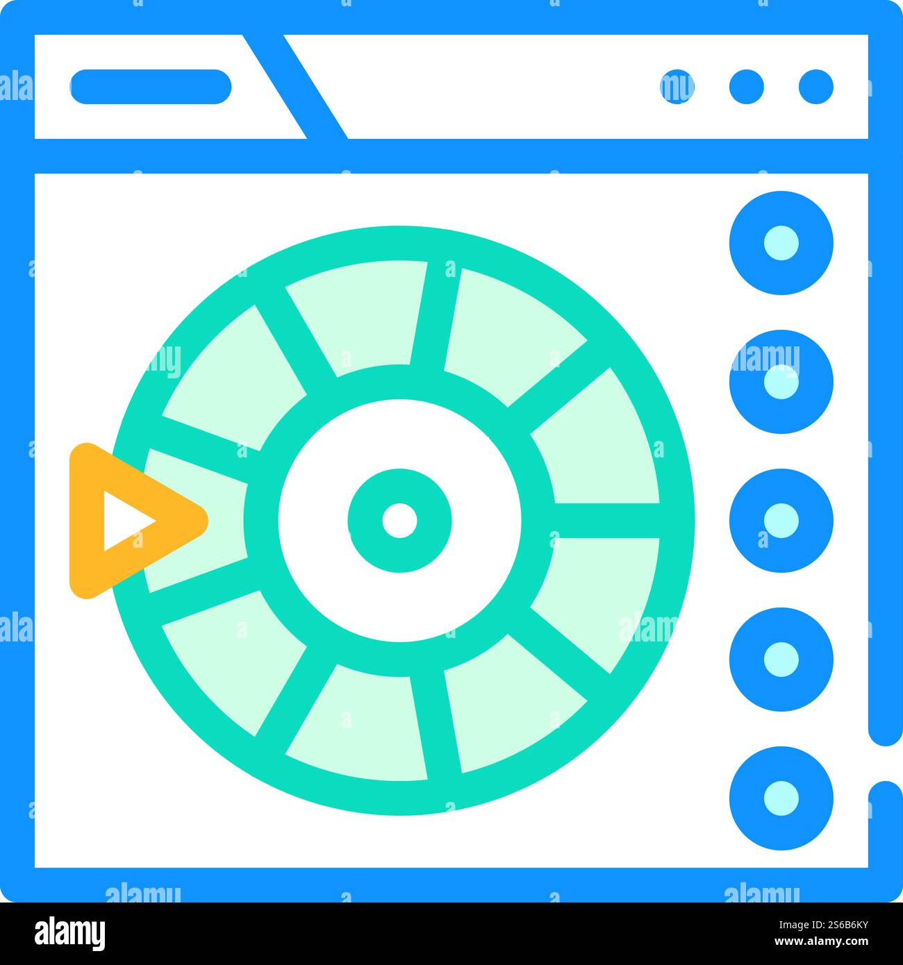 online wheel of fortune color icon vector. online wheel of fortune sign ...