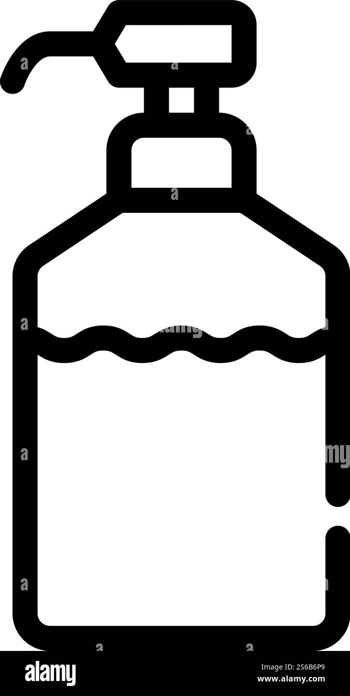 disinfectant bottle with pump line icon vector. disinfectant bottle ...