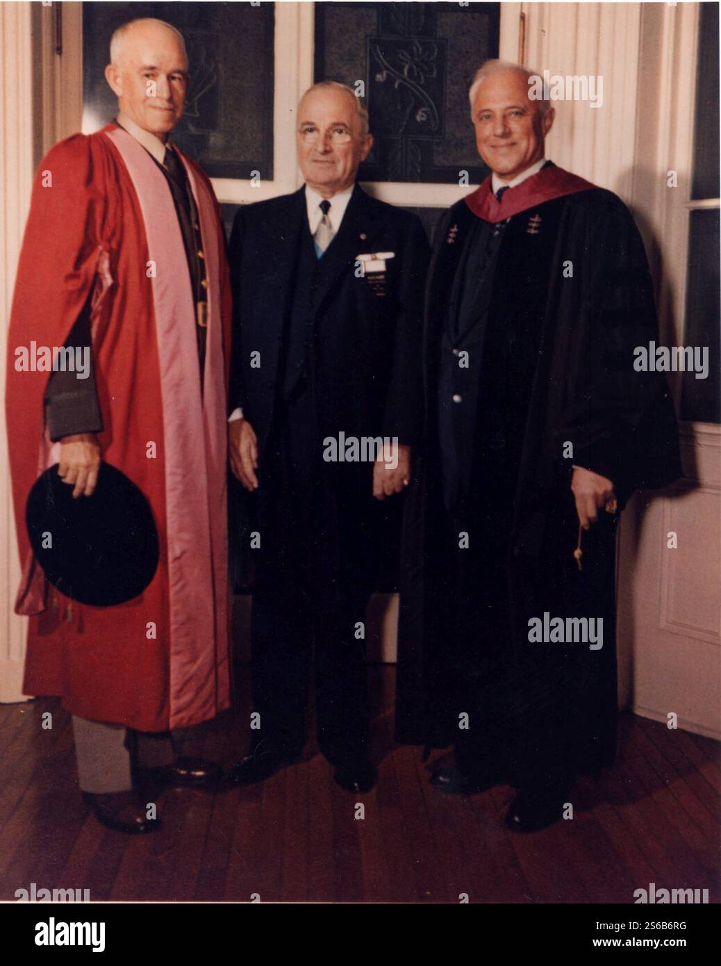 General Omar N. Bradley, President Harry S. Truman, and Karl T. Compton ...