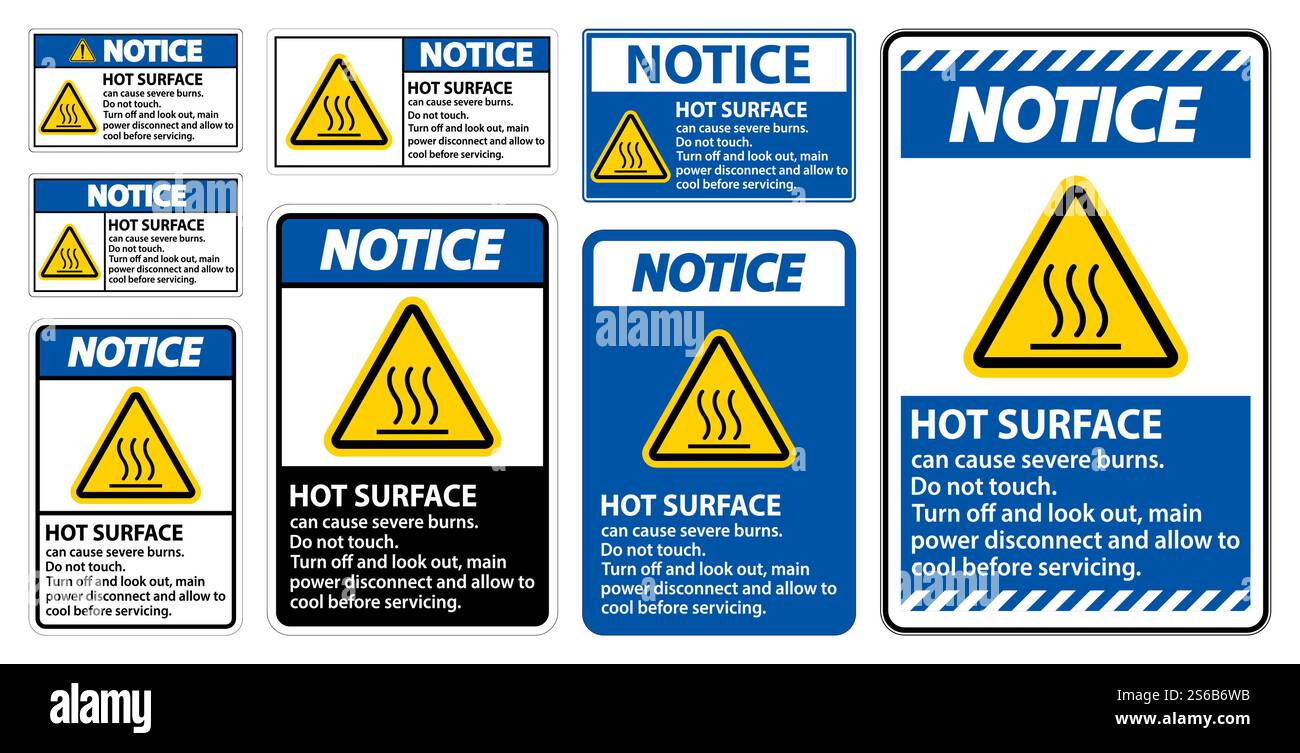 Notice Hot surface sign on white background Stock Vector Image & Art ...