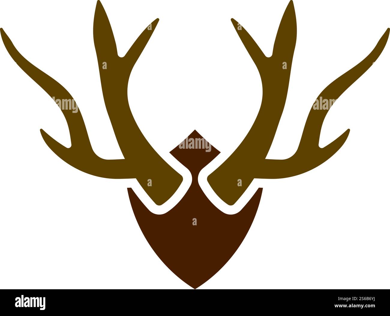 Icon Of Deer’s Antlers. Flat Color Design. Vector Illustration Stock Vector Image & Art - Alamy