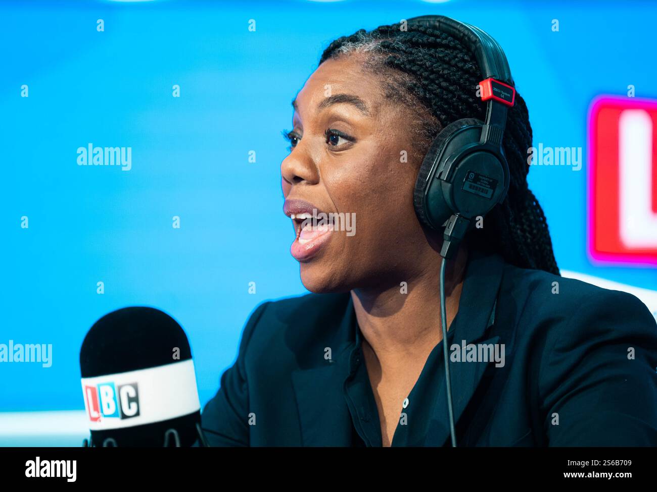 Conservative Party leader Kemi Badenoch during an appearance on LBC ...