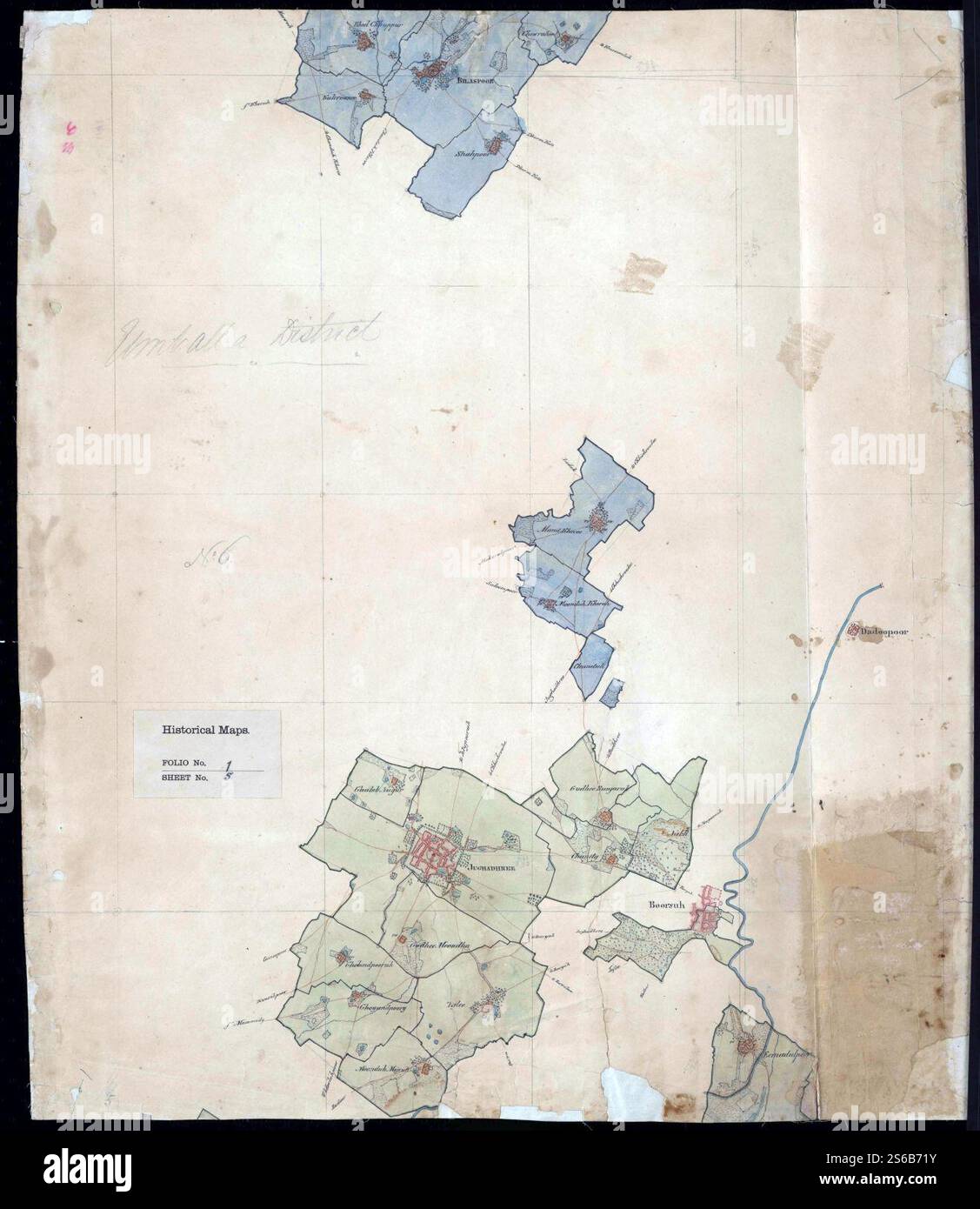 General map of villages in Ambala Division, surveyed by J. H. Simmonds ...