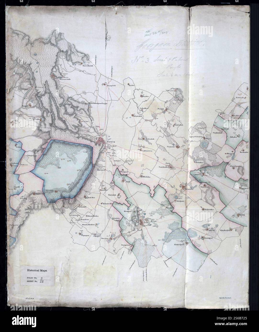 General map of villages in Delhi Territory, by T. Oliver, 1828–29 (F02 ...