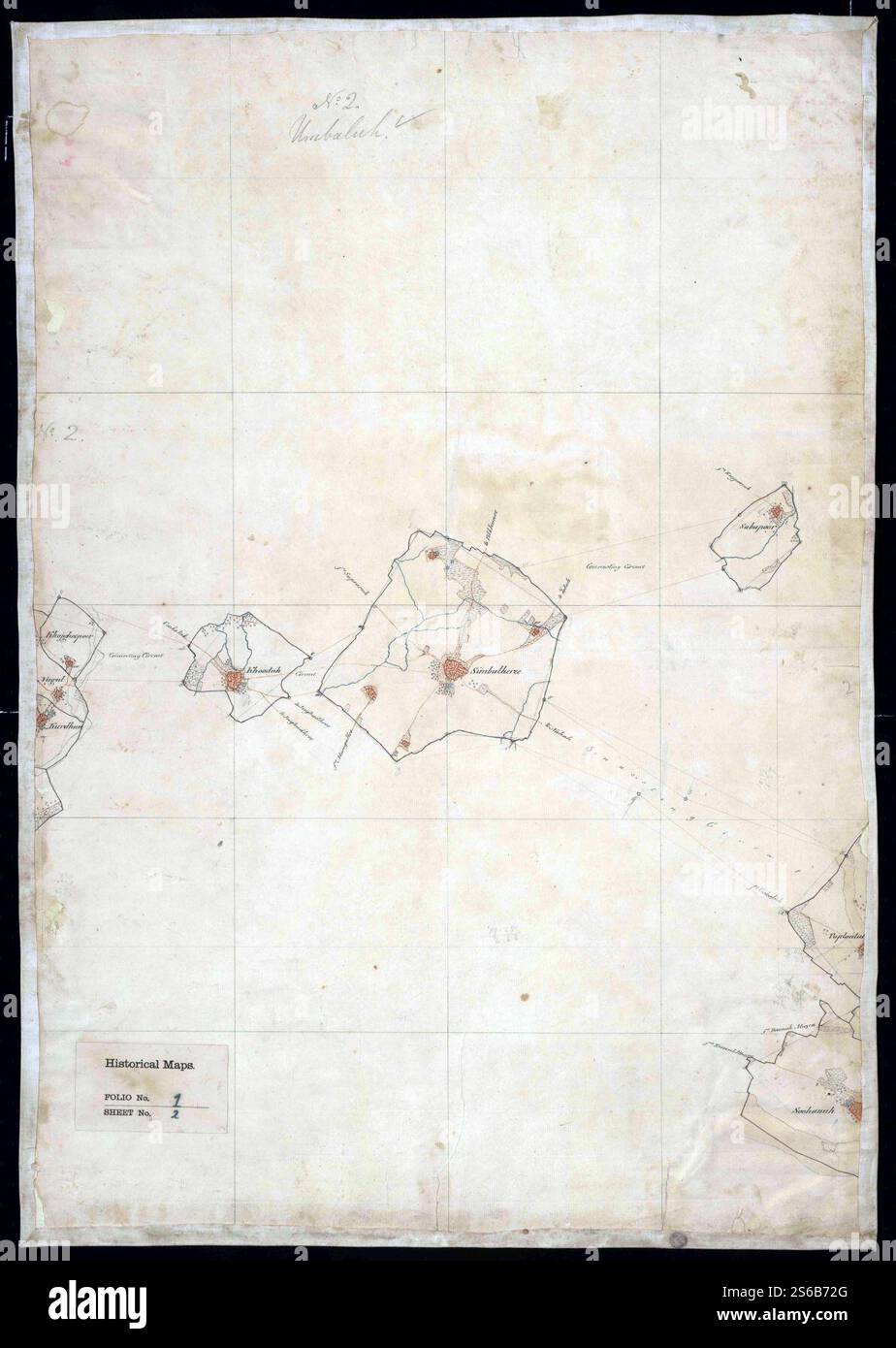 General map of villages in Ambala Division, surveyed by J. H. Simmonds ...