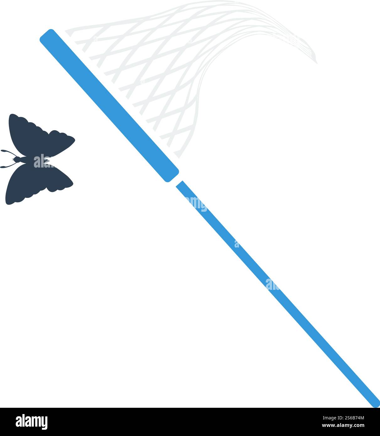 Icon Of Butterfly Net. Flat Color Design. Vector Illustration Stock ...