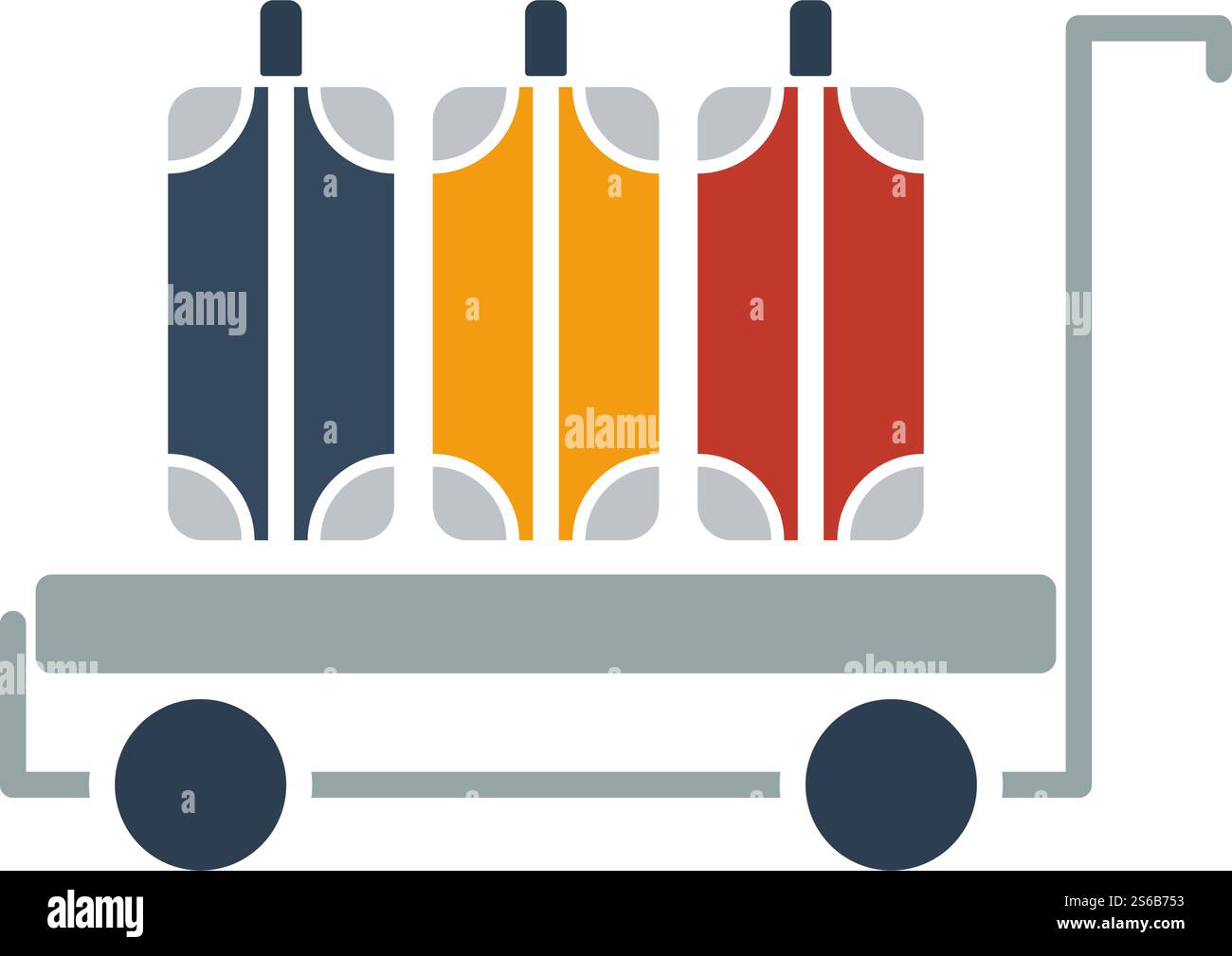 Luggage Cart Icon. Flat Color Design. Vector Illustration Stock Vector ...