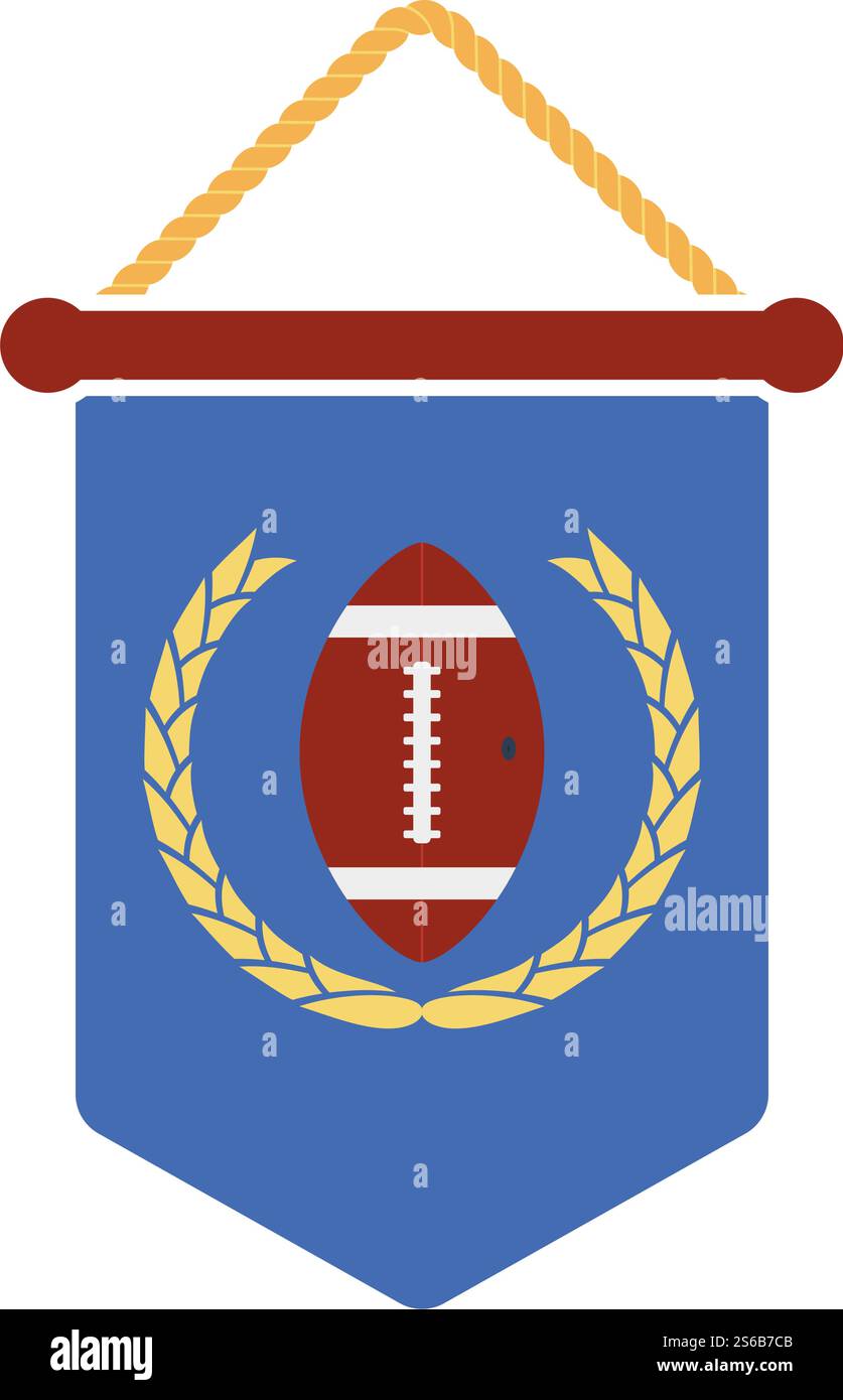 American Football Pennant Icon. Flat Color Design. Vector Illustration ...