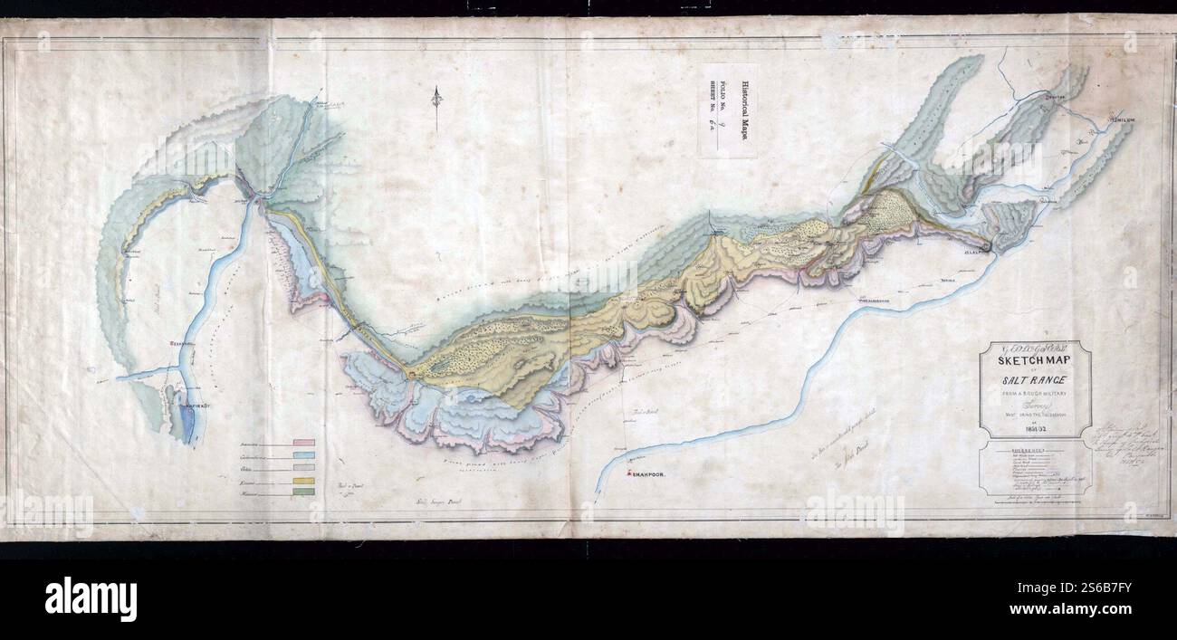 Geological sketch map of the Salt Range from a rough Military Survey ...