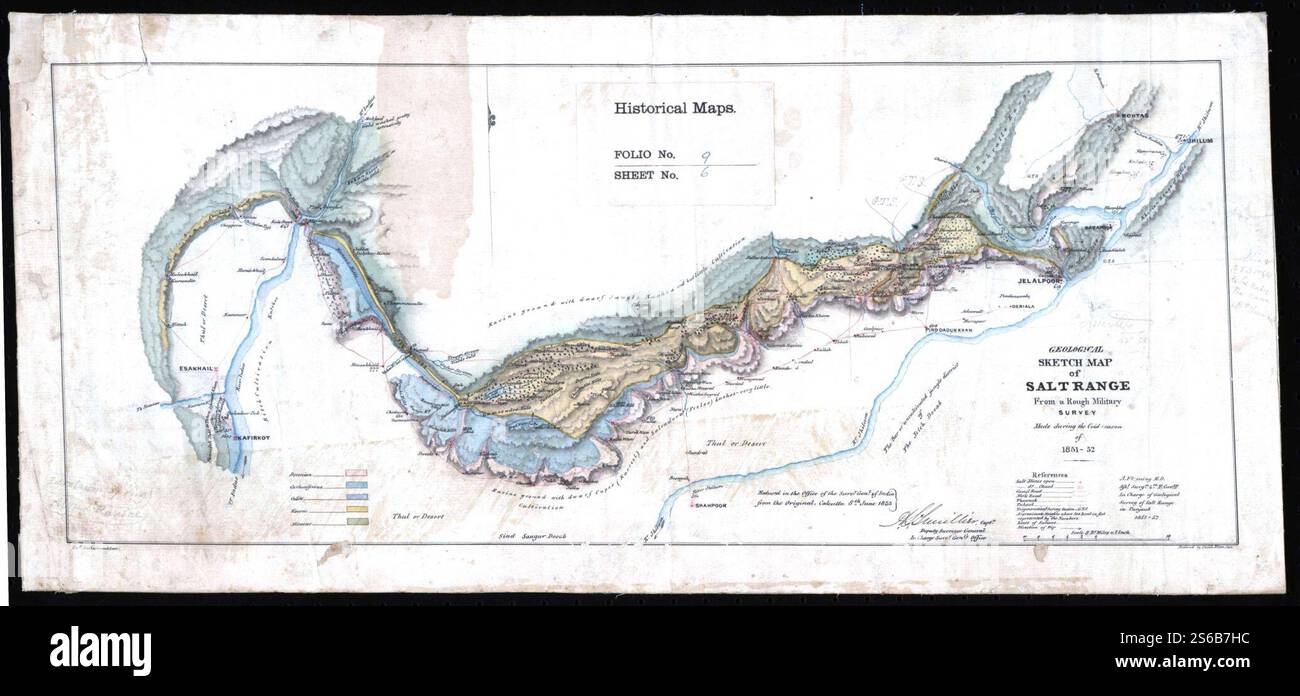 Geological sketch map of the Salt Range, from a rough Military Survey ...