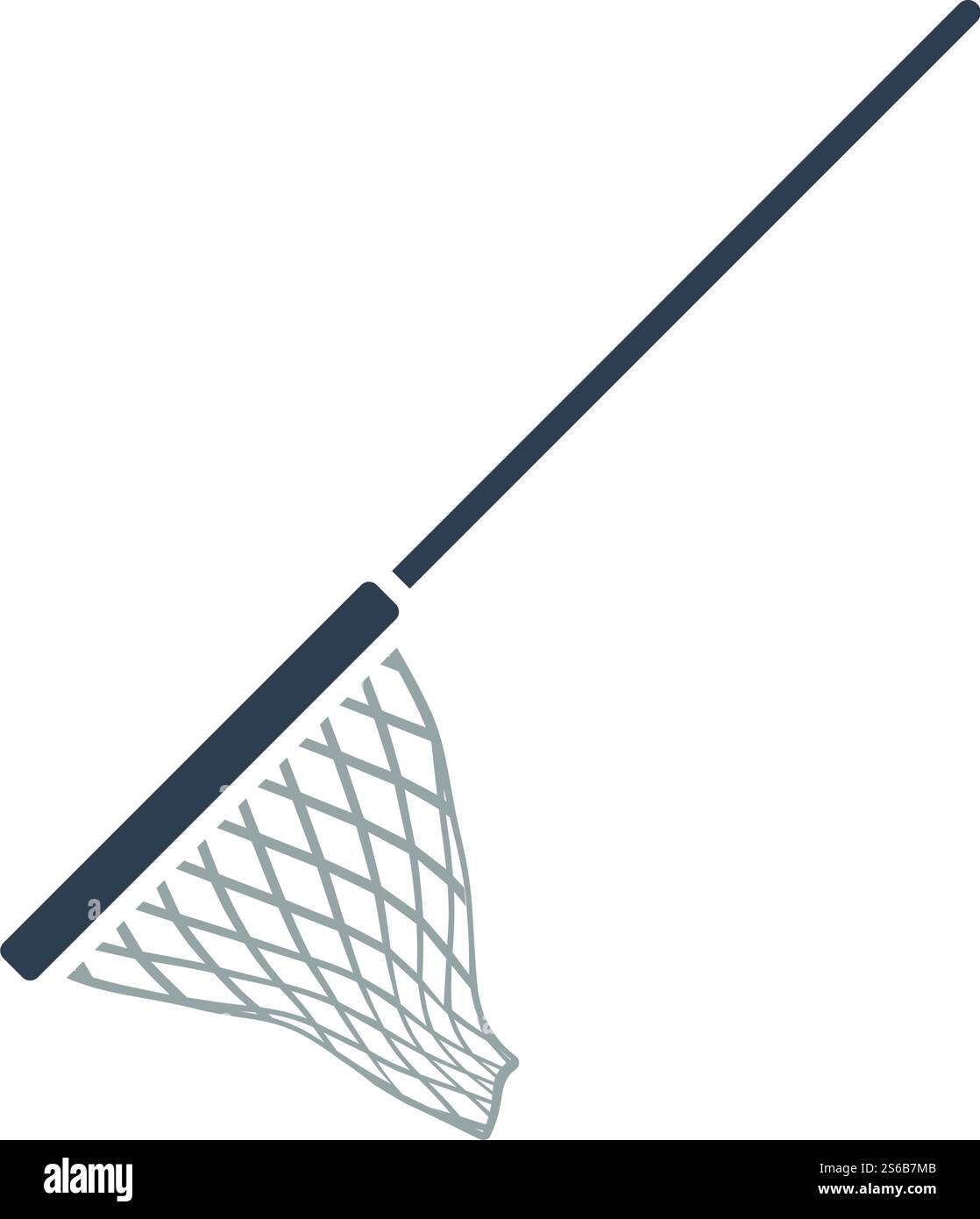 Icon Of Fishing Net. Flat Color Design. Vector Illustration Stock ...