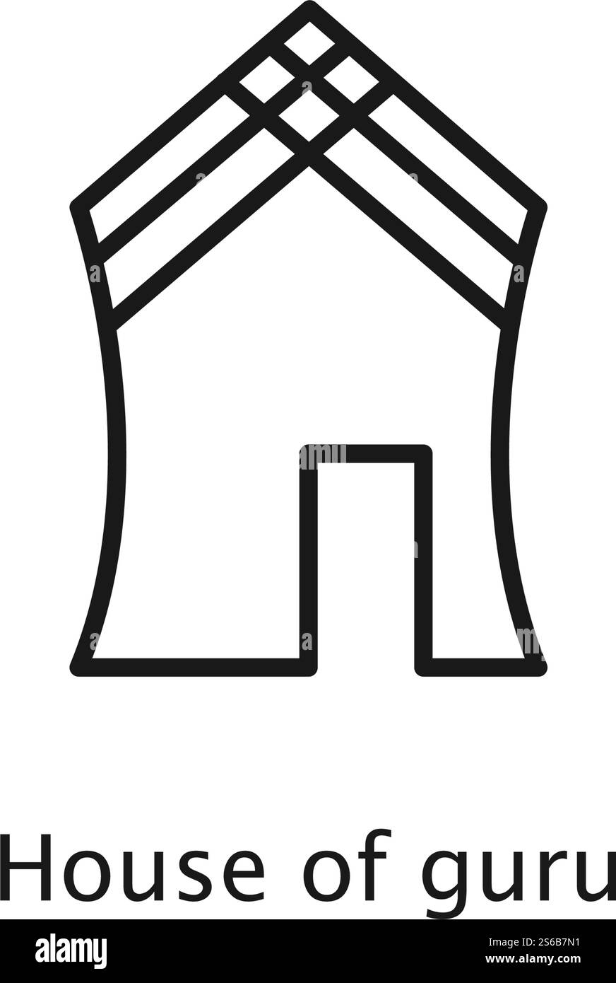 House of guru symbol and icon line vector design Stock Vector Image ...