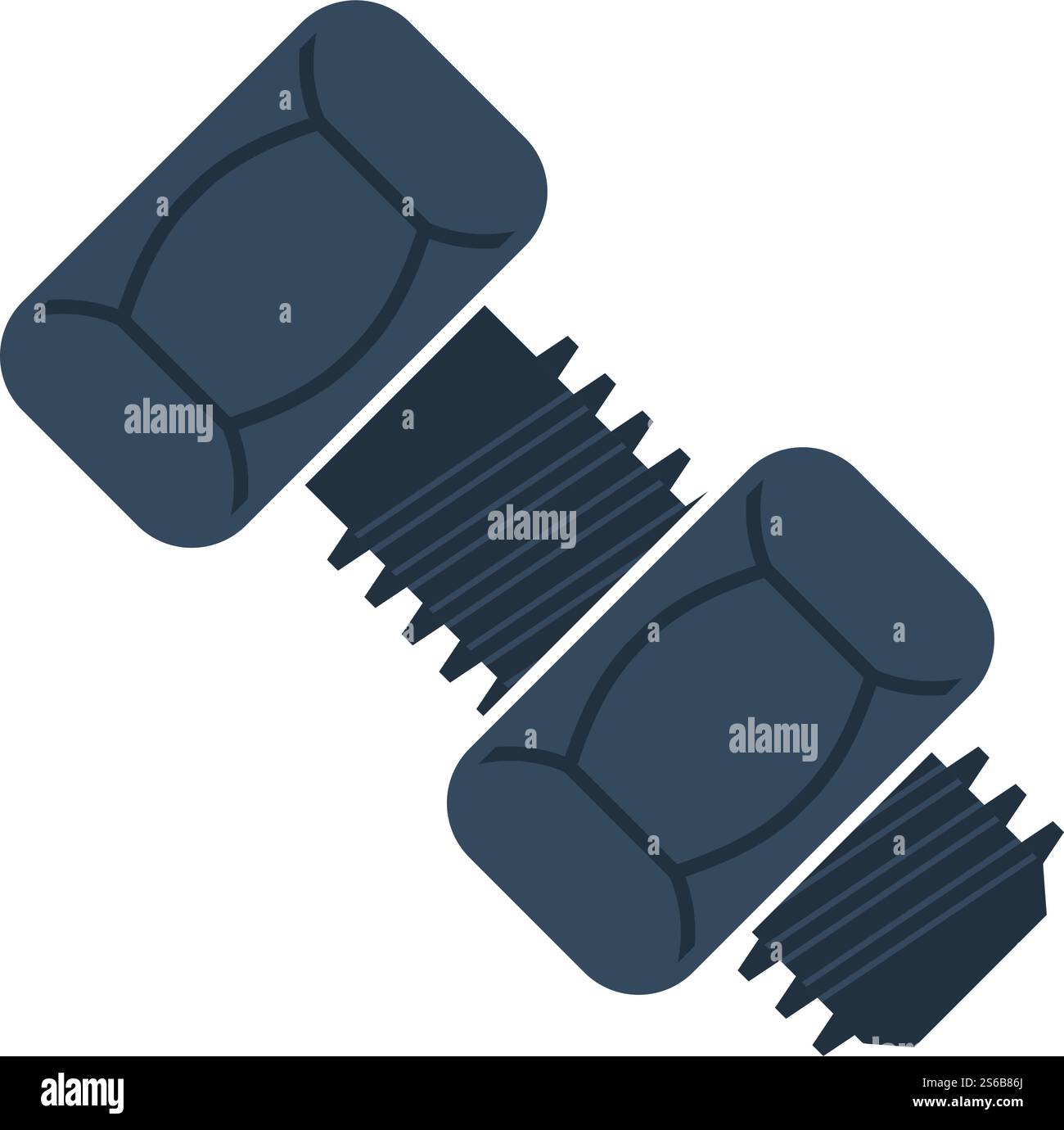 Icon Of Bolt And Nut. Flat Color Design. Vector Illustration Stock ...