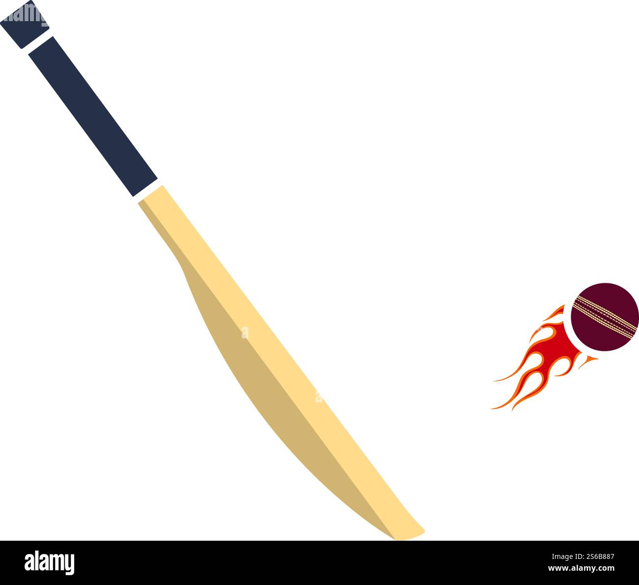 Cricket Bat Icon. Flat Color Design. Vector Illustration Stock Vector ...