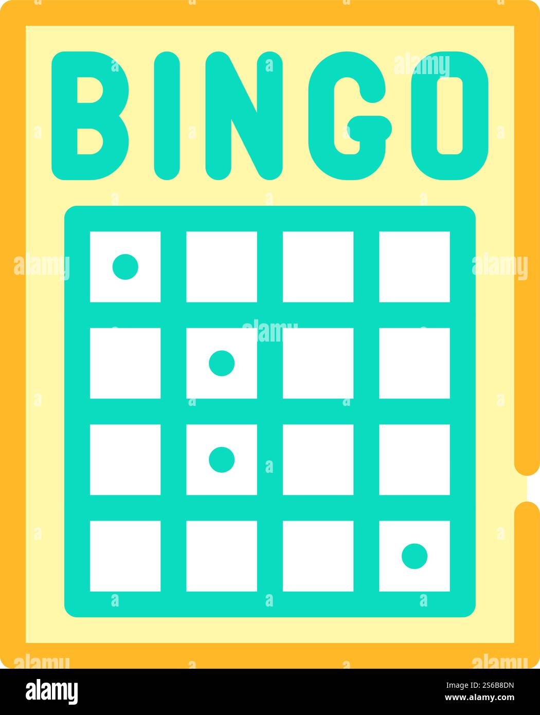 bingo card color icon vector. bingo card sign. isolated symbol ...