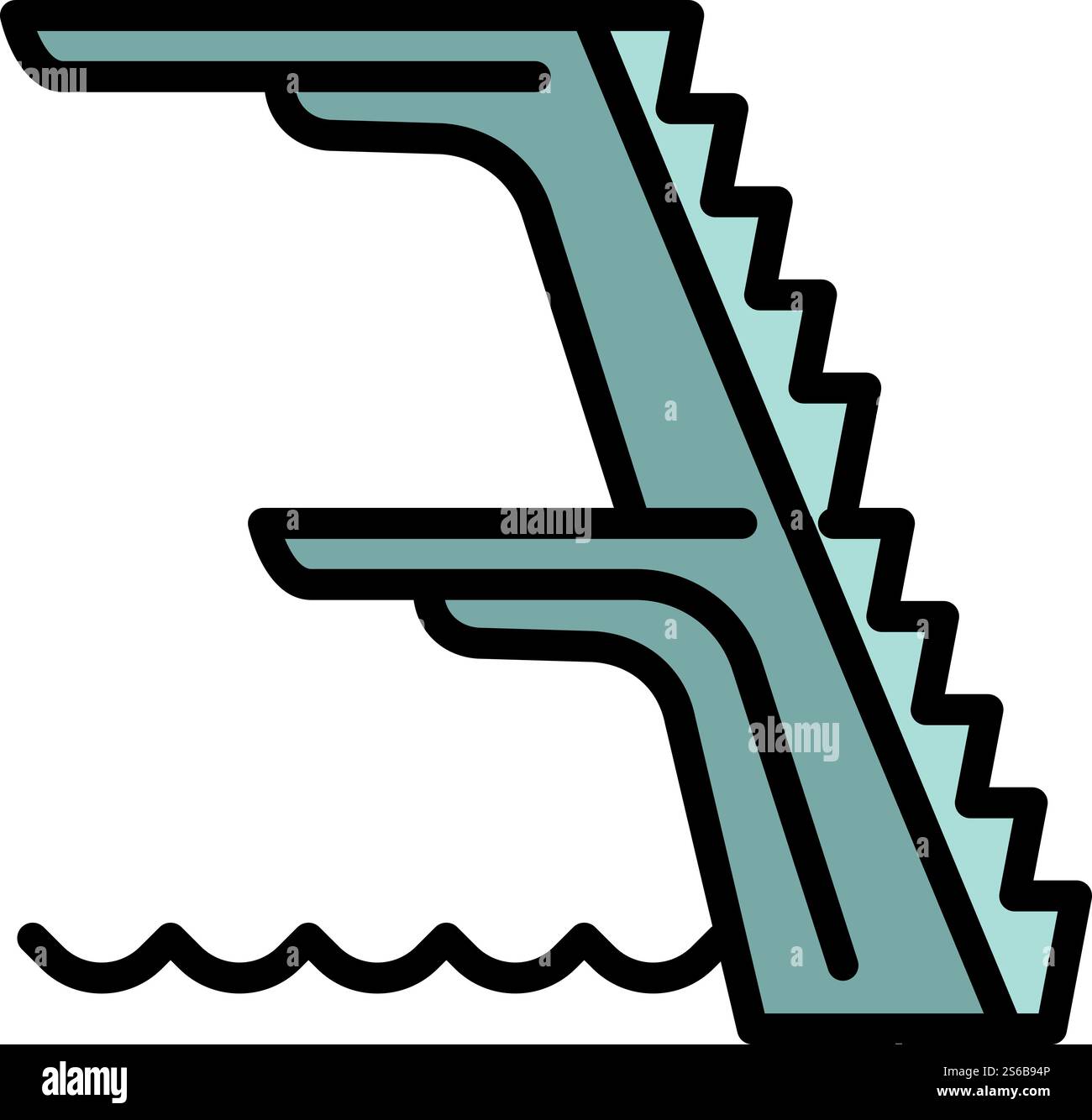 Pool jump tower icon. Outline pool jump tower vector icon for web ...