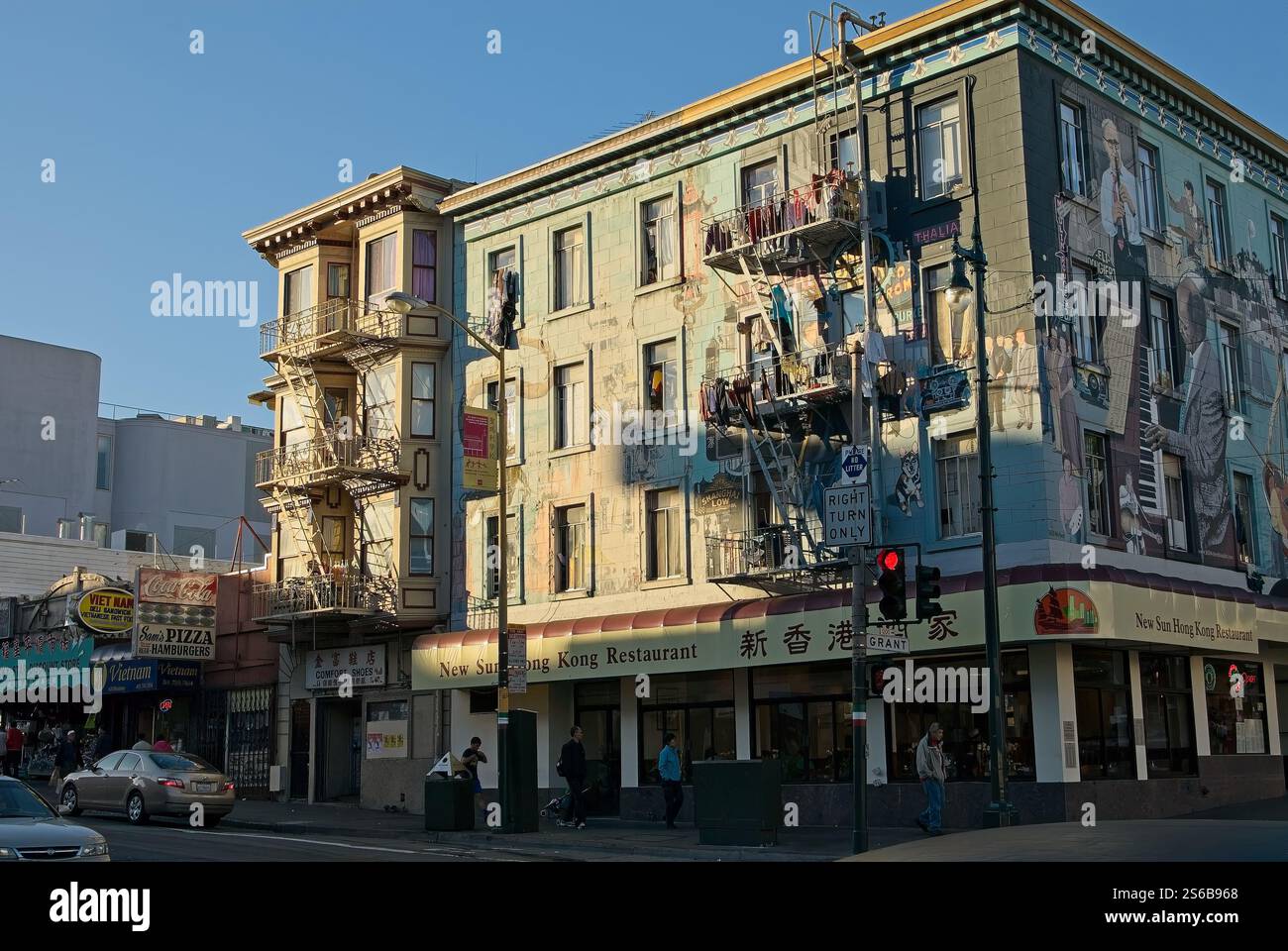 North Beach Jazz mural by Bill Weber adorn the exterior of 606 Broadway ...