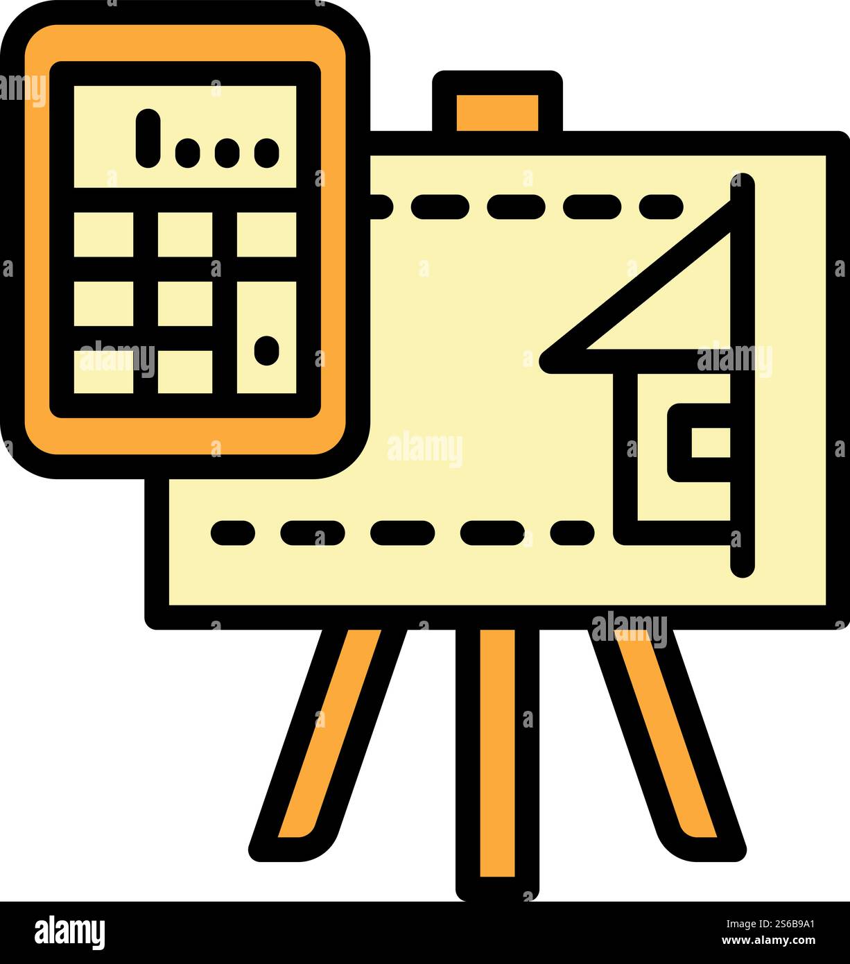 Architect calculator board icon. Outline architect calculator board ...