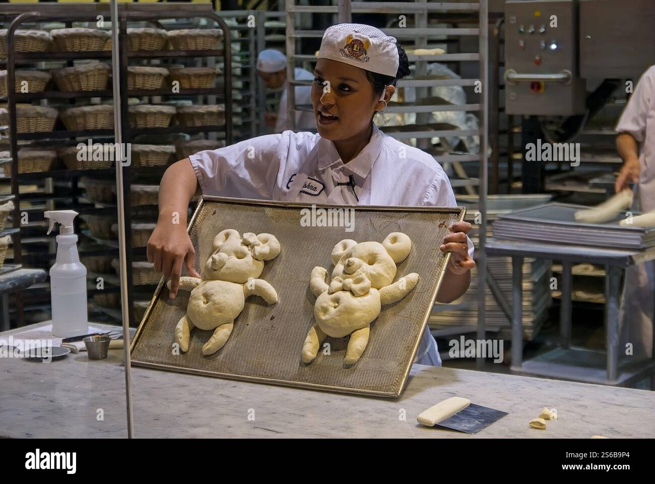 Famous Boudin sourdough critter bread displayed in bakery window — San ...