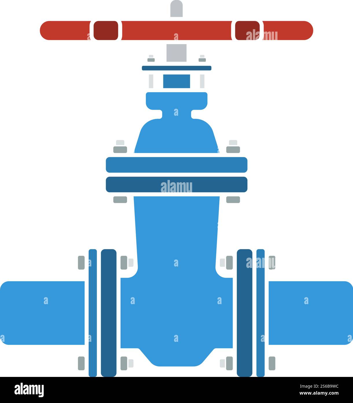 Pipe Valve Icon. Flat Color Design. Vector Illustration Stock Vector ...