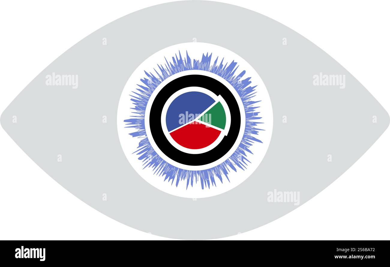 Eye With Market Chart Inside Pupil Icon. Flat Color Design. Vector ...