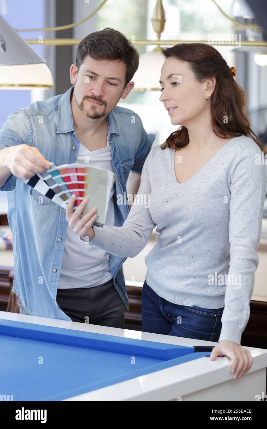 choosing color swatch samples in modern creative studio Stock Photo - Alamy