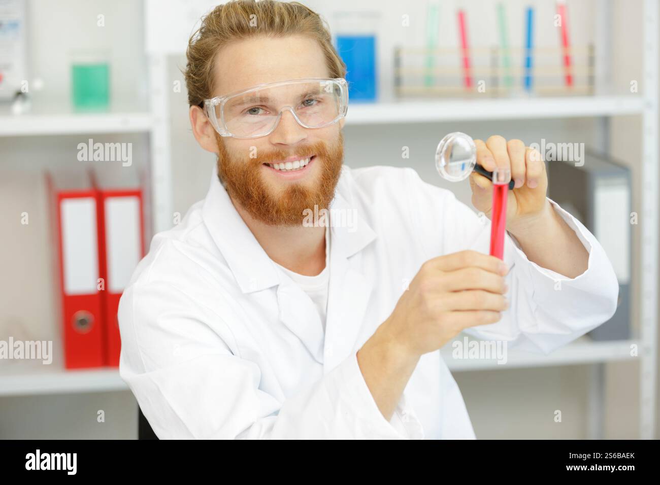 Chemist testing soap in hi-res stock photography and images - Alamy