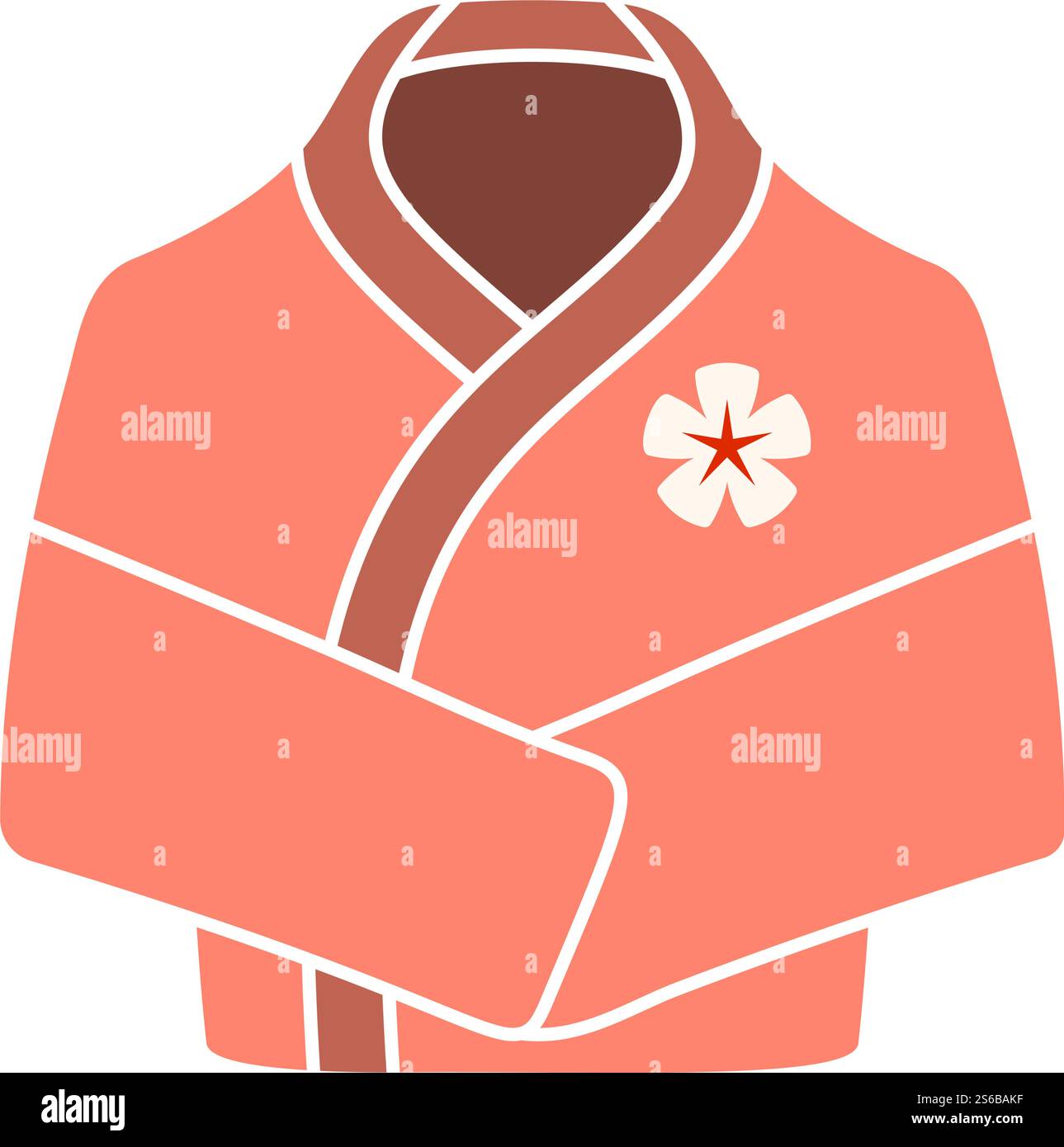 Spa Bathrobe Icon. Flat Color Design. Vector Illustration Stock Vector ...