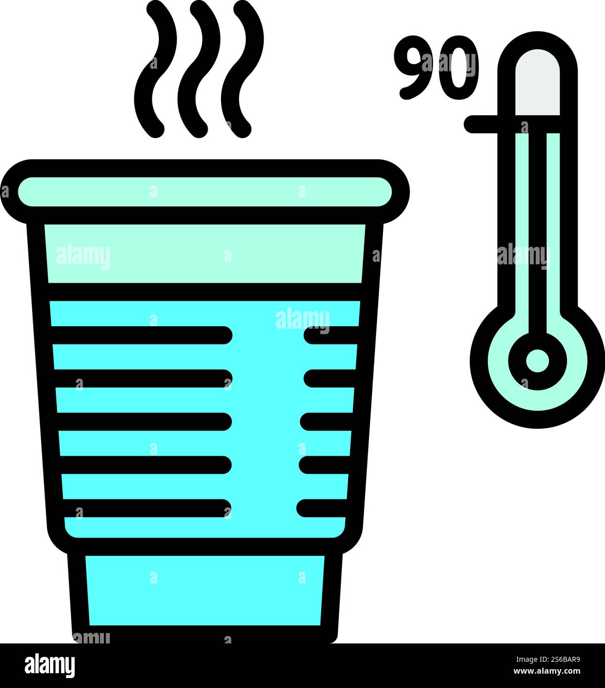 Hot water plastic glass icon. Outline hot water plastic glass vector ...