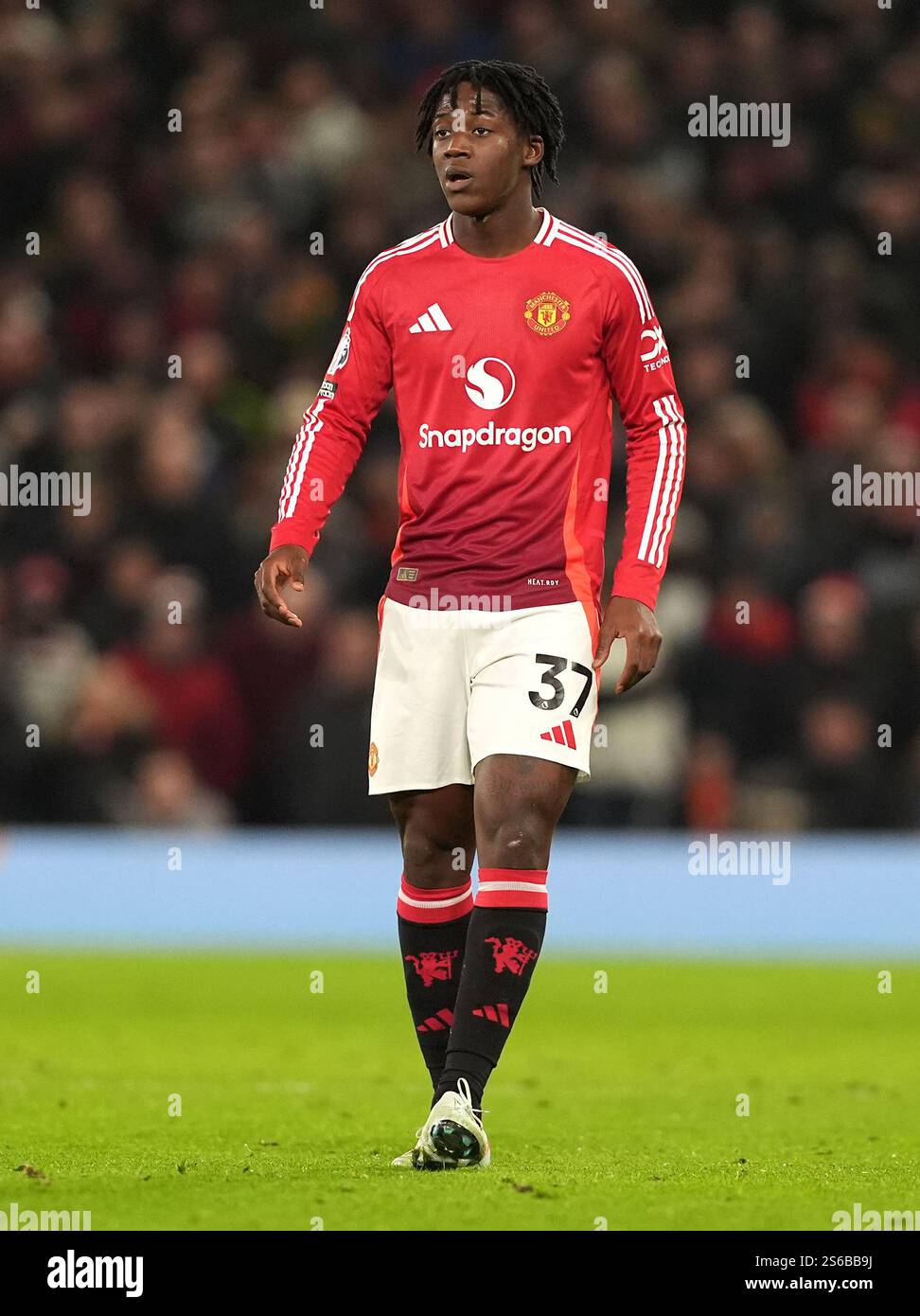 Manchester United's Kobbie Mainoo during the Premier League match at ...
