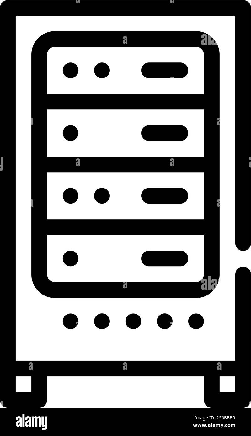 data center server line icon vector. data center server sign. isolated contour symbol black ...