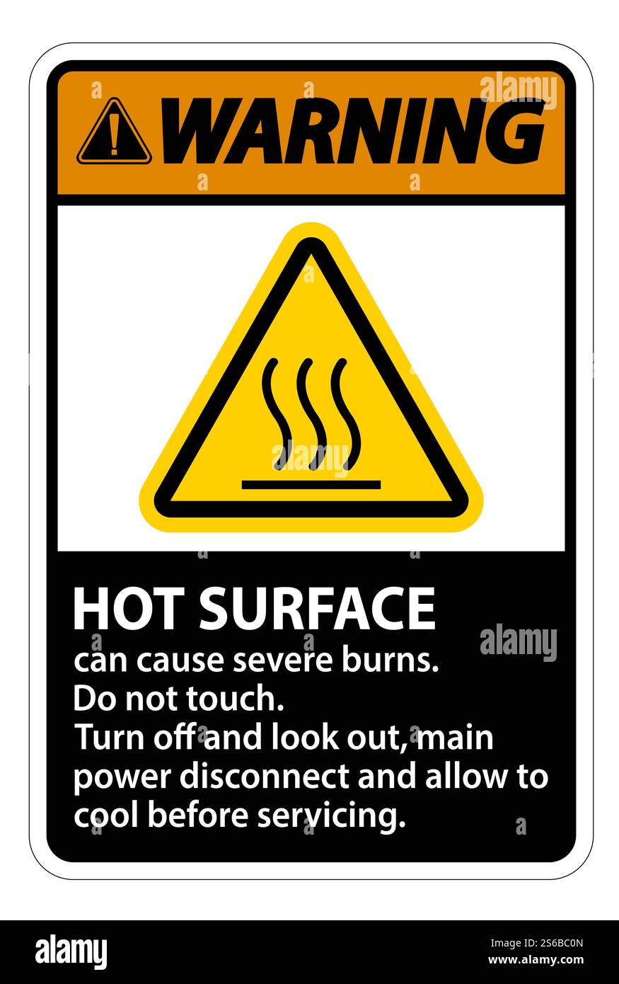 Warning Hot surface sign on white background Stock Vector Image & Art ...