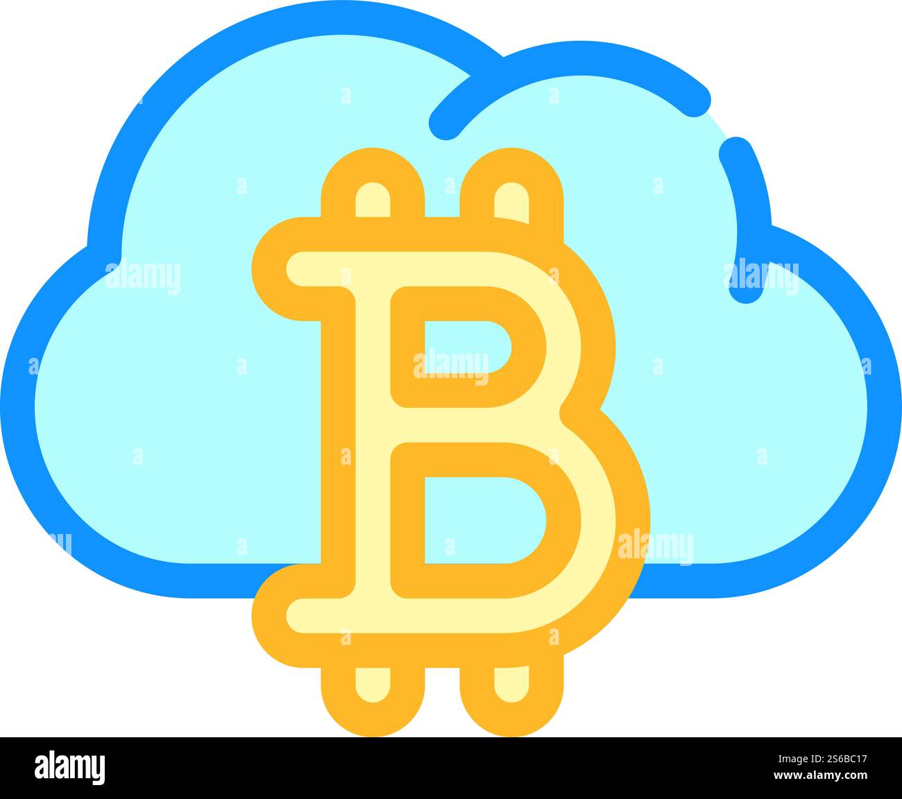 cloud mining color icon vector. cloud mining sign. isolated symbol ...