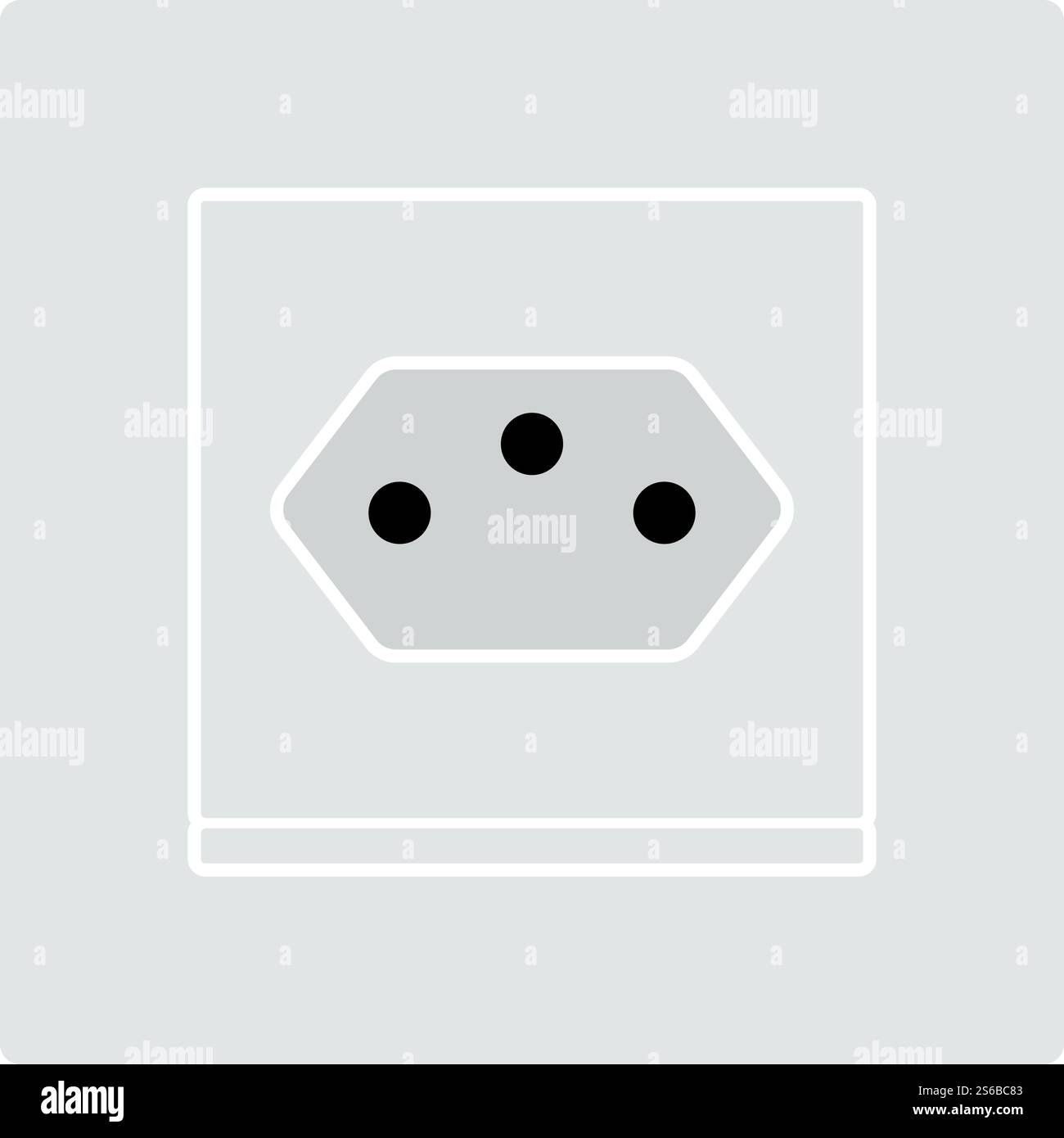 Swiss Electrical Socket Icon. Flat Color Design. Vector Illustration ...