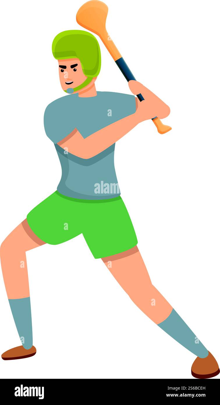 Hurling action player icon. Cartoon of hurling action player vector ...