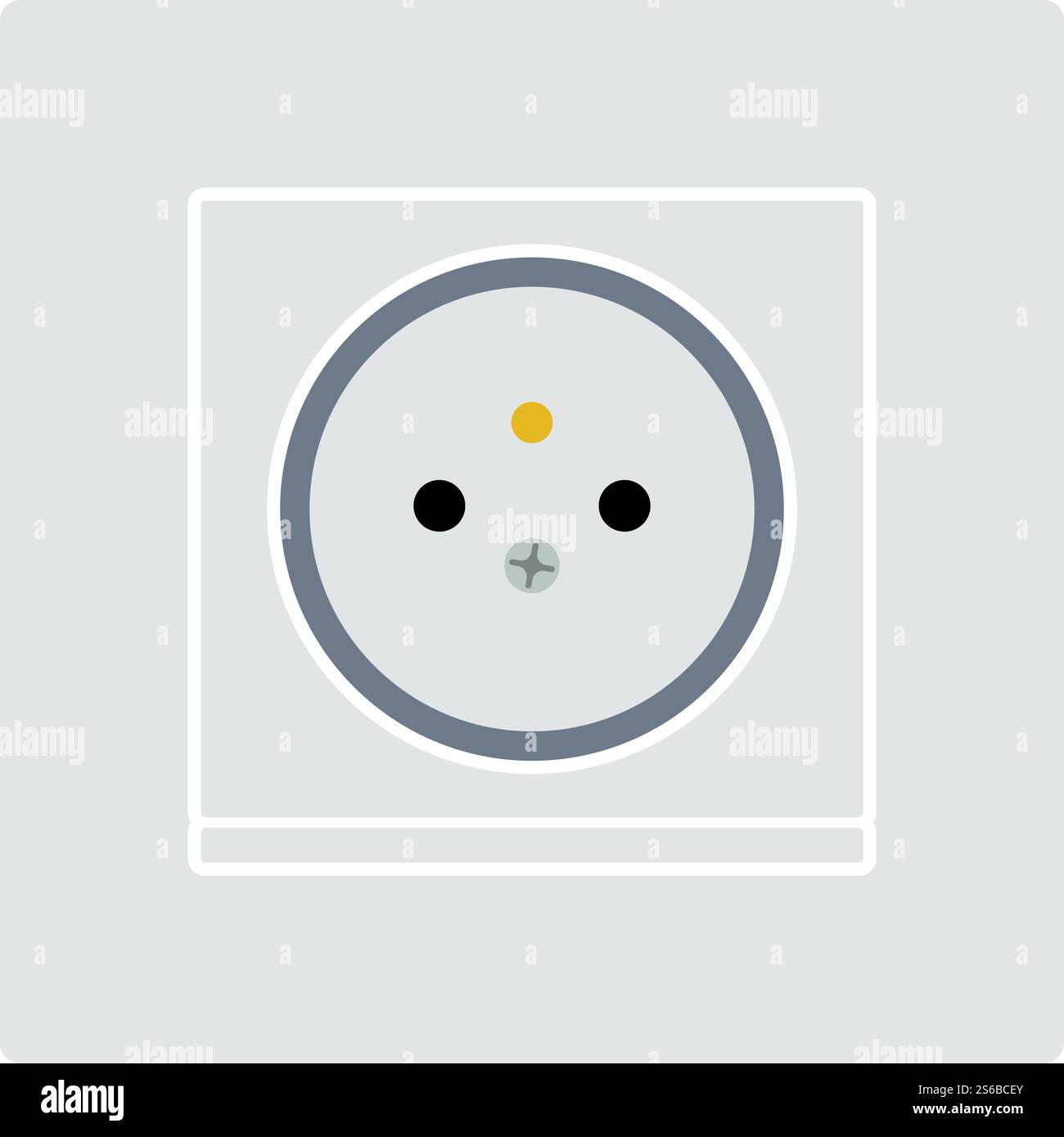 France Electrical Socket Icon. Flat Color Design. Vector Illustration ...