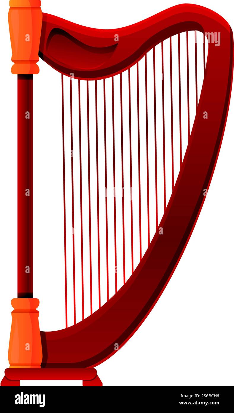 Harp school icon. Cartoon of harp school vector icon for web design ...